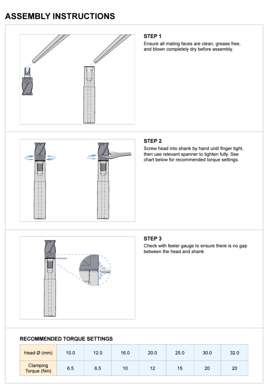 32mm & 42mm Dia. Head (M16 Internal Thread) Straight Neck, Short Length ...