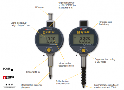 0 - 12.5mm Travel (0.001mm Resolution), IP67 Coolant Proof, Digital ...