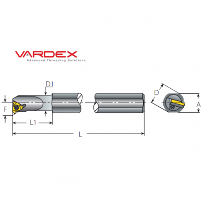 10mm Dia. Right Hand Internal Threading Bar (10mm Neck) Vardex (fits ...