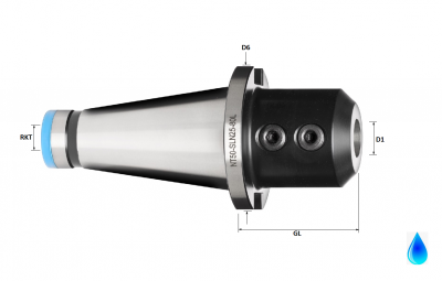 DIN2080 (ISO) 50 25.0mm End Mill/Weldon Holder, 90mm GL, Form AD ...