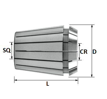 2.8mm Dia. Shank x 2.1mm Square ER16 Tap Collets - engineeringsupplies.co.uk