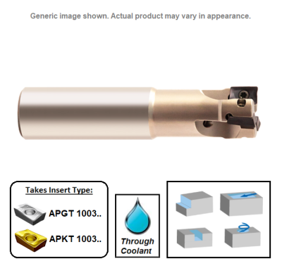 16mm 2 Flute (2 Edges) Indexable 90° End Milling Cutter Long Length ...