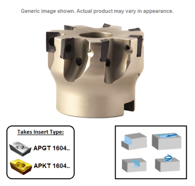 200mm 12 Flute (2 Edges) Indexable 90° Shell Mill/Face Milling Cutter ...