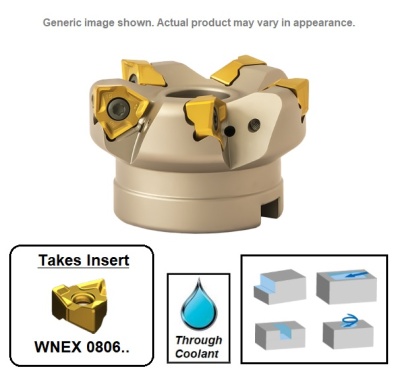 50mm 4 Flute (6 Edges) Indexable 90° Shell Mill/Face Milling Cutter ...