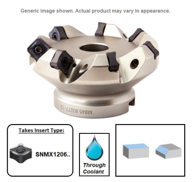 50mm 4 Flute (8 Edges) Indexable 45° Shell Mill/Face Milling Cutter ...