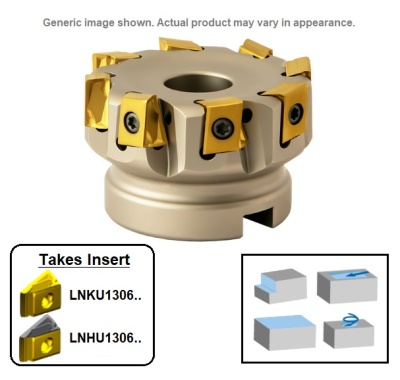 160mm 18 Flute (4 Edges) Indexable 90° Tangential Shell Mill/Face ...