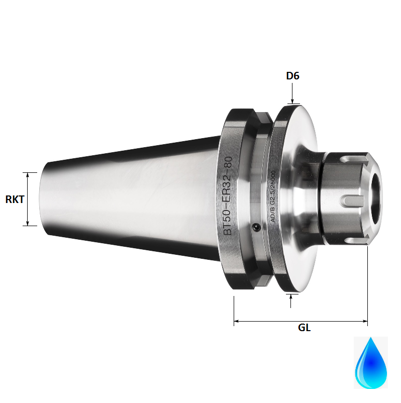 BT50 ER40 Collet Holder, 100mm GL, Form AD (Standard Accuracy ...