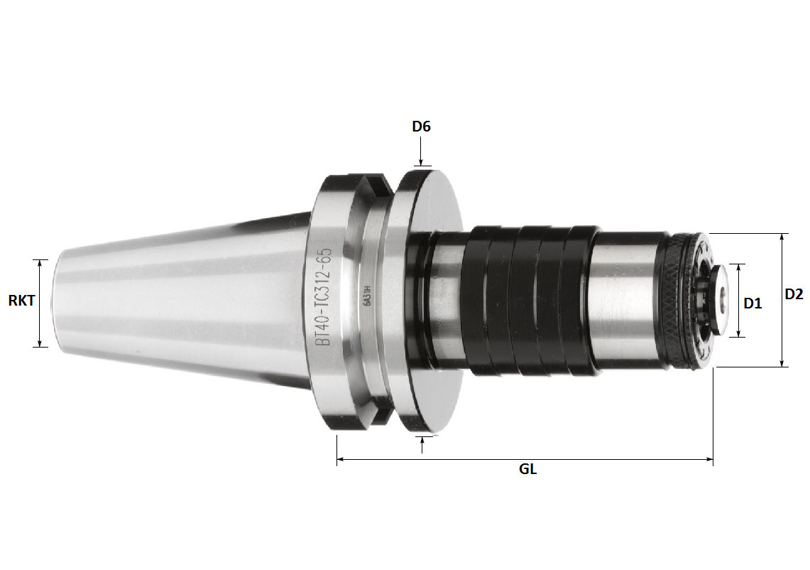 BT40 RC1 (M3 - M12) Tension Compression Tapping Chuck (Standard ...