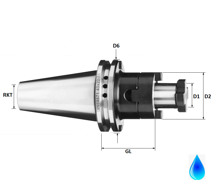 DV40 16mm Spigot Combi Shell Mill Holder, 55mm GL, Form AD (Standard ...