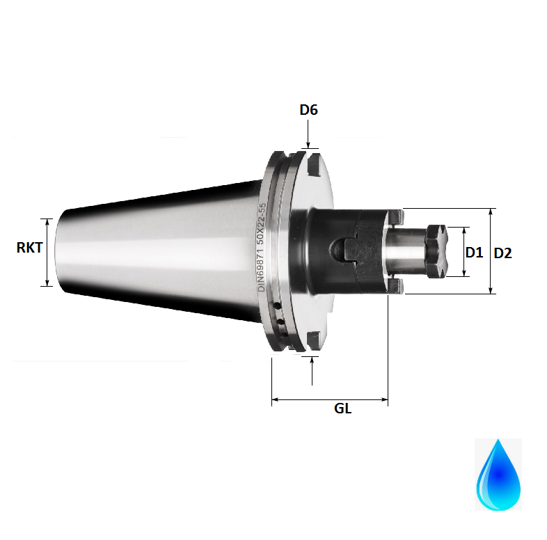 DV50 40mm Spigot Combi Shell Mill Holder, 60mm GL, Form AD (Standard ...