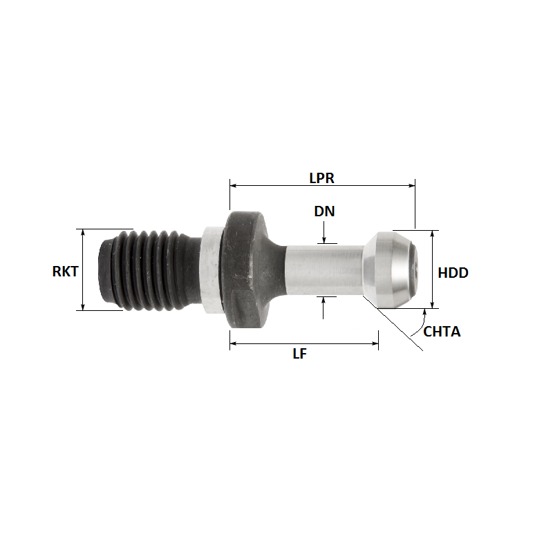 BT50 60Degree M24 Thread Solid Pull Stud Sealed (without O-Ring ...