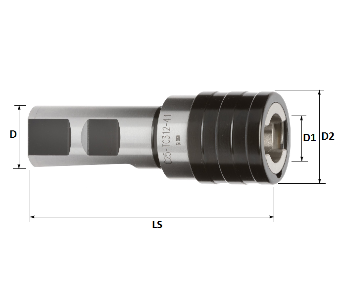 RC3 (M14 - M36) Straight Shank Tension Compression Tap Chuck, 32mm ...