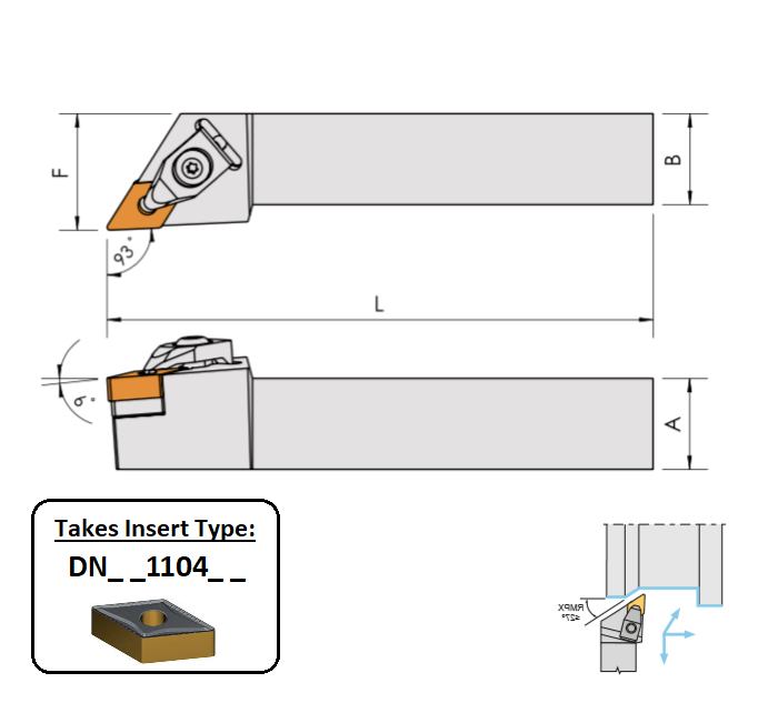 DDJNR 1616 H11 (93Deg) Top Clamp Toolholder - engineeringsupplies.co.uk