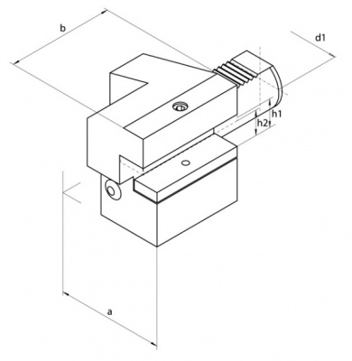 VDI30 (DIN69880) C3, 20mm - 16mm Square Shank, Axial Overhead Tool ...