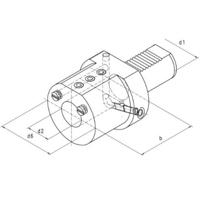 VDI30 (DIN69880) E2, 8mm Internal Diameter, Indexable Boring Bar Holder ...