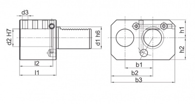 VDI30 (DIN69880) E8, 25mm Internal Diameter, Left Hand Cranked, Double ...
