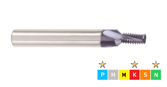 M12 x 1.0 Metric Fine Through Coolant Chamfer Carbide Thread Mill ...