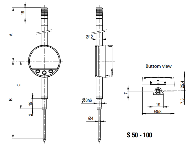 0 - 50mm Travel (0.001mm / 0.00005" Resolution), IP54 Splash Proof ...