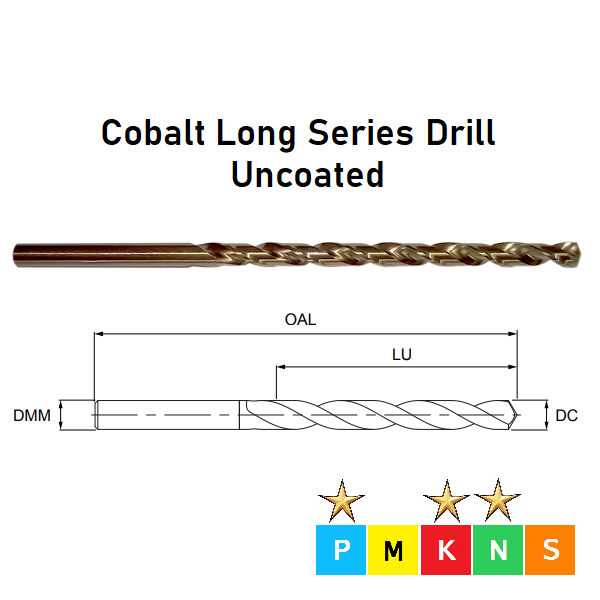 2.5mm Cobalt Long Series Drill (HSS-Co) - Uncoated ...