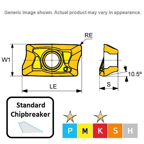 AOMT 123608 PDTR ET602 Carbide 90° Shoulder Milling Inserts ...