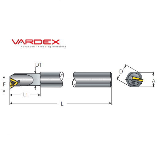 10mm Dia. Right Hand Internal Threading Bar (10mm Neck) Vardex (fits ...