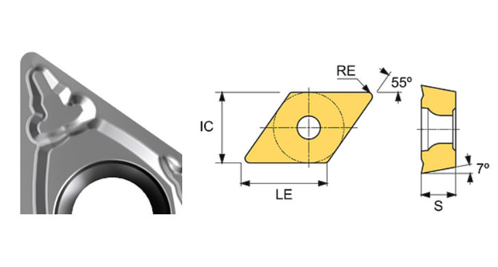 DCMT 11T304-PF CT10U Carbide Cermet Finishing Inserts - engineeringsupplies.co.uk