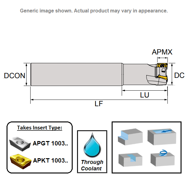 18mm 2 Flute (2 Edges) Indexable 90° End Milling Cutter (Flatted Shank ...