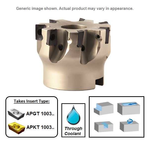 63mm 8 Flute (3 Edges) Indexable 90° Shell Mill/Face Milling Cutter M390-TP11 ...