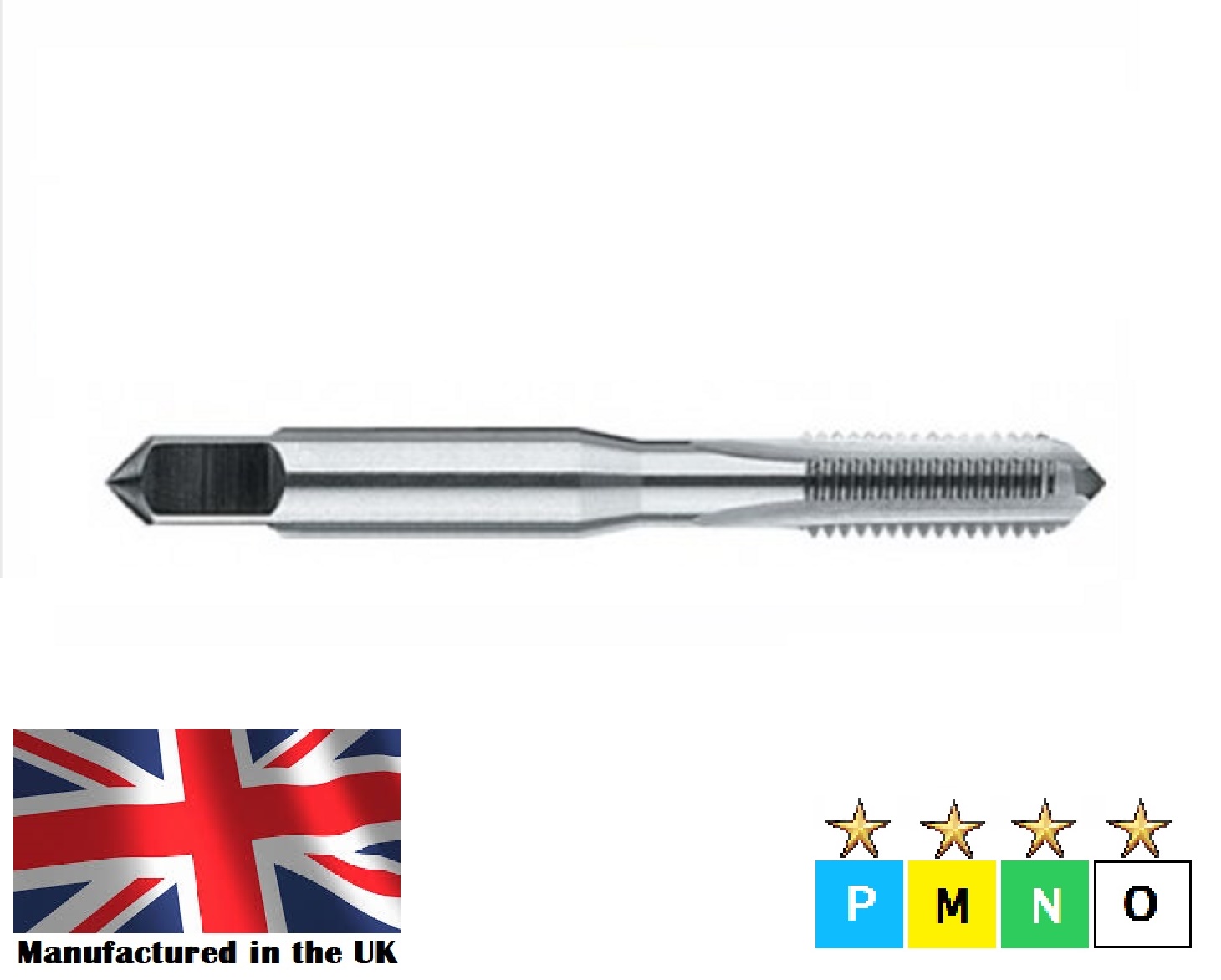 M6 x 1.0 Metric Coarse No.3 Plug Hand Tap HSS - engineeringsupplies.co.uk