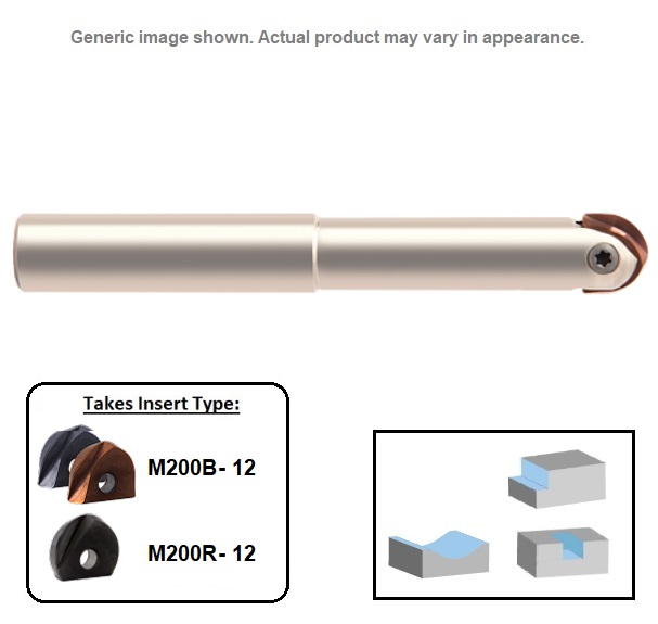 12mm Single Tip, Profile Mill Body (Straight) Long Length Steel Shank ...