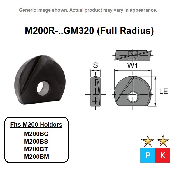 12mm (6.0 Rad) GM320 Full Radius Profiling Insert Carbide M200-R ...