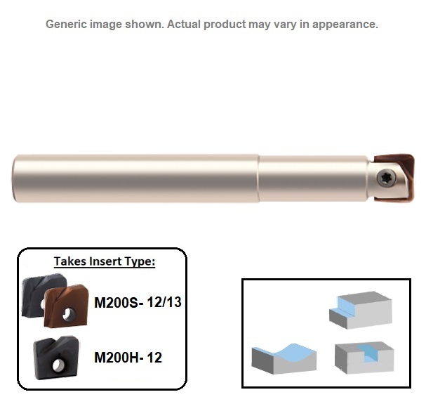12mm Single Tip, Profile Mill Body (Straight) Steel Shank M200SS ...