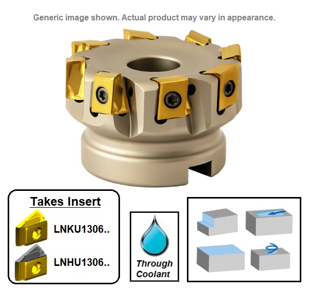 50mm 6 Flute (4 Edges) Indexable 90° Tangential Shell Mill/Face Milling ...