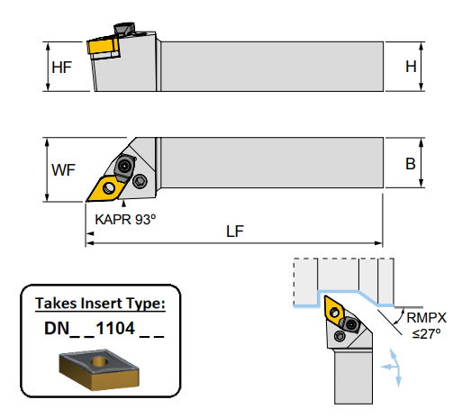 PDJNR 1616 H11 (93Deg) Lever Lock Toolholder - engineeringsupplies.co.uk