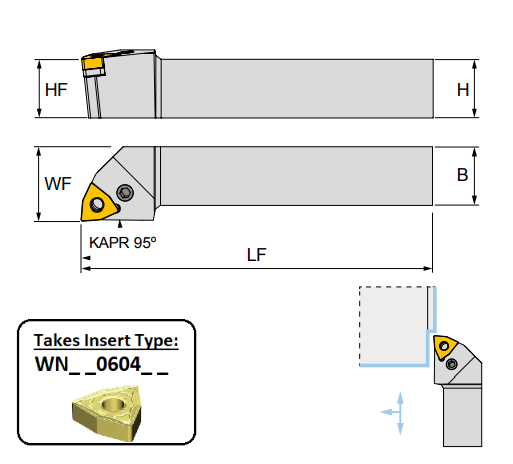 PWLNR 1616 H06 (95Deg) Lever Lock Toolholder - engineeringsupplies.co.uk