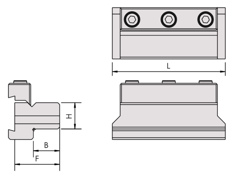 12mm x 16mm Square Shank Tool Block (for 26mm Parting off Blade ...
