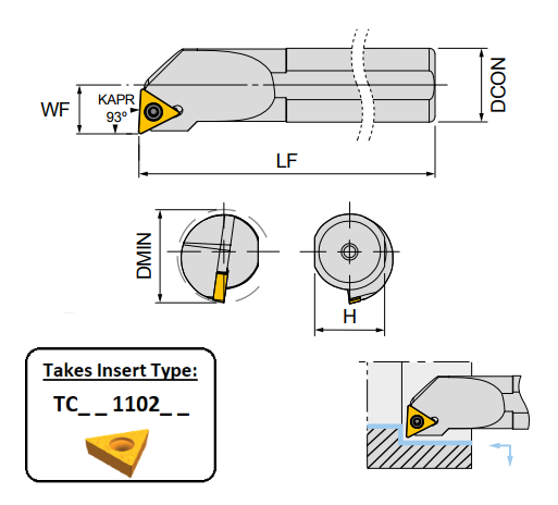 S16P STUCR11 (93Deg) Screw Lock Boring Bar - engineeringsupplies.co.uk