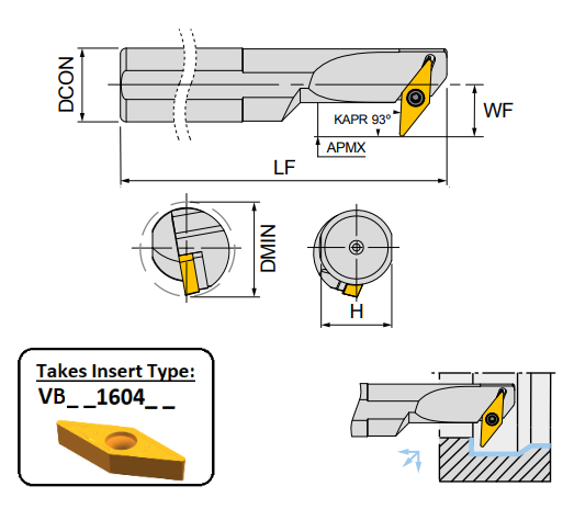 S25S SVXBL16 (93Deg) Screw Lock Boring Bar - engineeringsupplies.co.uk