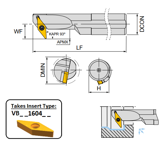 S32T SVXBR16 (93Deg) Screw Lock Boring Bar - engineeringsupplies.co.uk