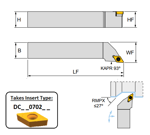 SDJCL 1010 E07 (93Deg) Toolholder for Screw on Inserts - engineeringsupplies.co.uk