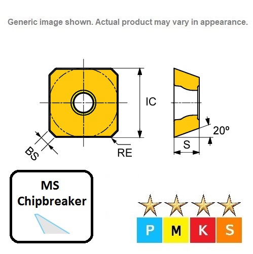 SEKT 1204-MS ET612 Carbide 45° Face Milling Inserts G45-SE12 ...