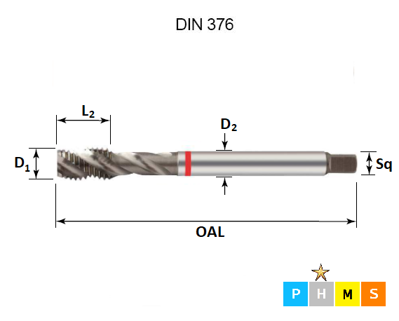 M16 x 2.0 Red Ring Metric Coarse Spiral Flute Tap www ...