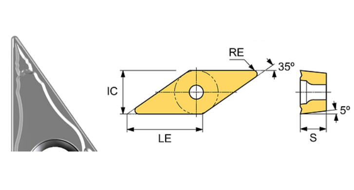 VBMT 160408-PM CT10U Carbide Cermet Medium Cutting Inserts - engineeringsupplies.co.uk