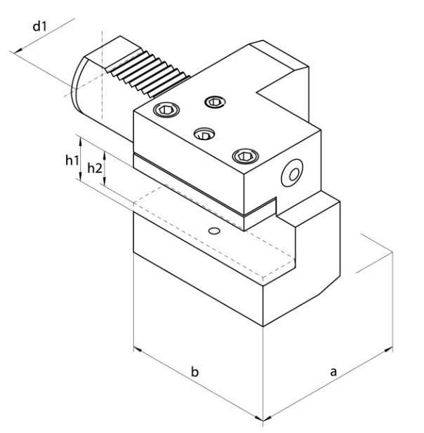 VDI30 (DIN69880) C2, 20mm - 16mm Square Shank, Axial Tool Holder, Right ...