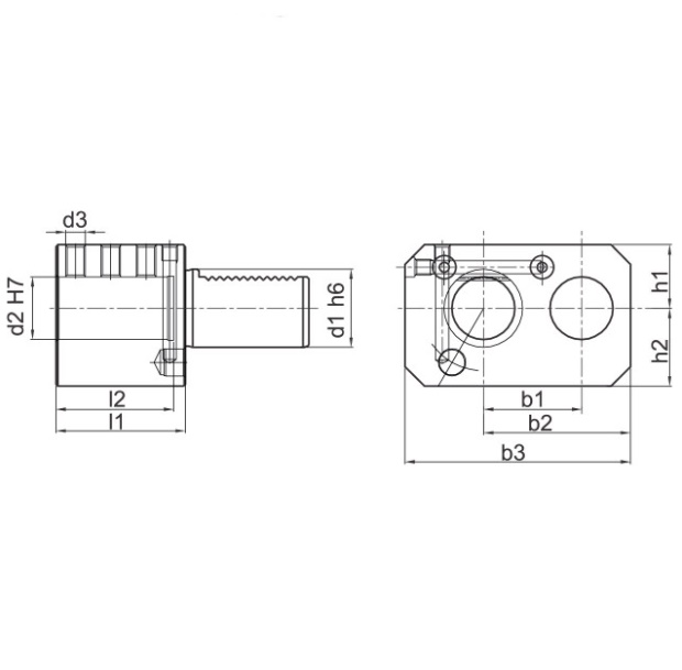 VDI30 (DIN69880) E7, 25mm Internal Diameter, Right Hand Cranked, Double ...
