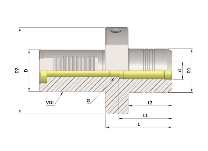 VDI30 20.0mm Hydraulic Expansion Chuck, 64mm GL, (High Accuracy ...