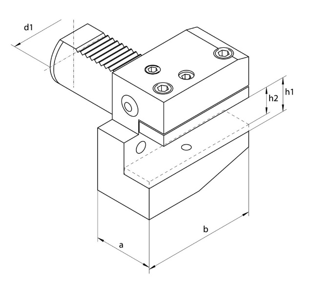 VDI30 (DIN69880) B2, 20mm - 16mm Square Shank, Radial Tool Holder, Left ...