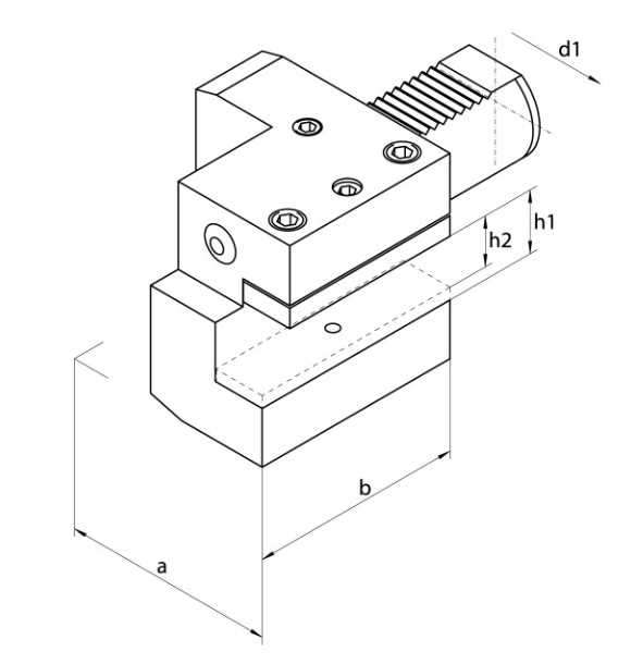 VDI30 (DIN69880) C1, 20mm - 16mm Square Shank, Axial Tool Holder, Right ...