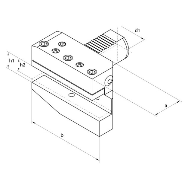 VDI30 (DIN69880) B5, 20mm - 16mm Square Shank, Radial Tool Holder ...