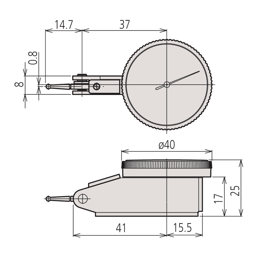 0 - 0.2mm Range (0.002mm Resolution), Metric, Dial Test Indicator ...